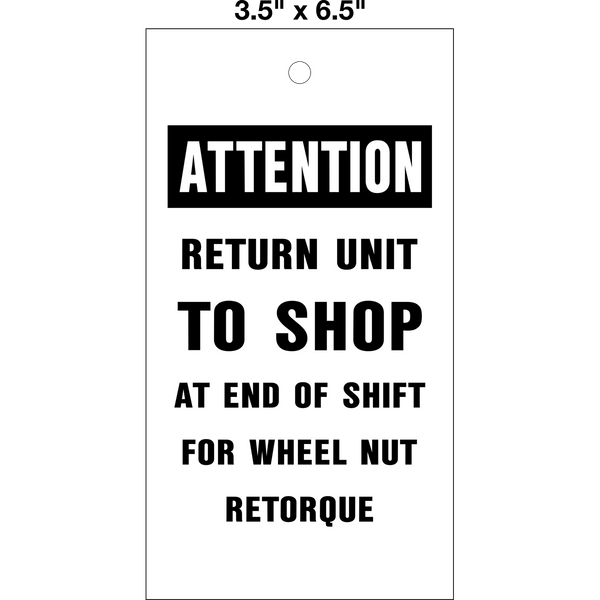 Wheel Retorque Lock Out Tag | Western Safety Sign