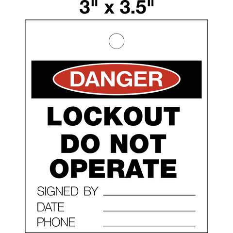 Danger Lockout Do Not Operate Tag | Western Safety Sign