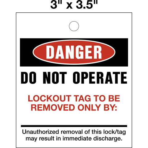 Danger Do Not Operate Lock Out Tag | Western Safety Sign