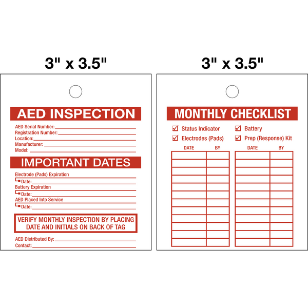 AED Inspection Lock Out Tag | Western Safety Sign