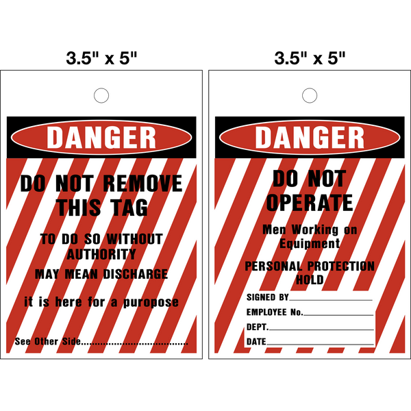 Danger Do Not Operate red stripes Lock Out Tag | Western Safety Sign