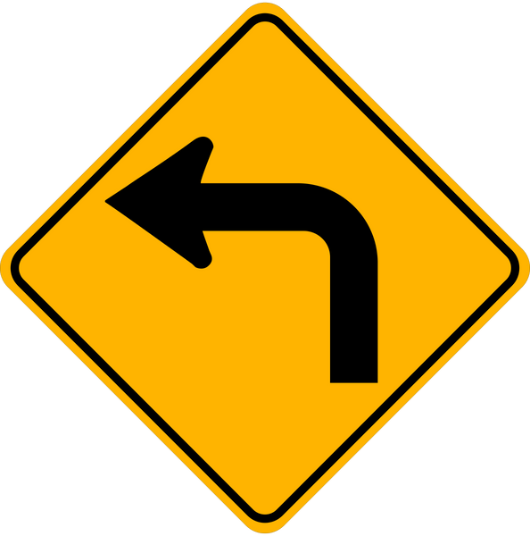 Left Turn Warning Traffic Sign | Western Safety Sign