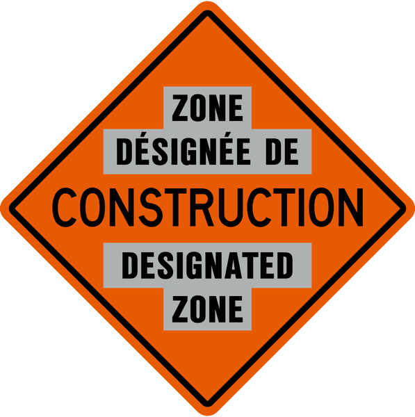 Designated Construction Zone Bilingual Work Zone Sign | Western Safety Sign