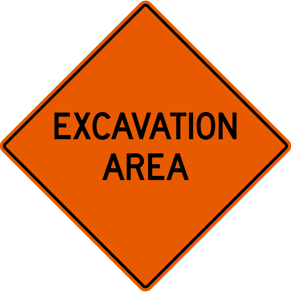 Excavation Area Work Zone Sign | Western Safety Sign