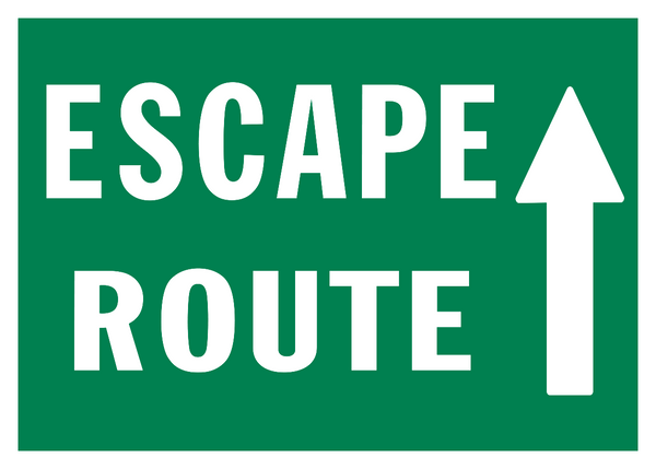 Escape Route Arrow Up | Western Safety Sign