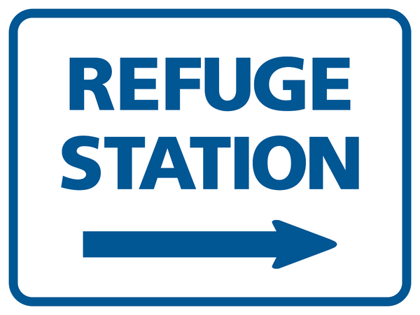 Refuge Station Direction Right Sign | Western Safety Sign