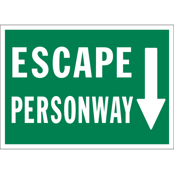 Escape Personway Arrow Down – Western Safety Sign