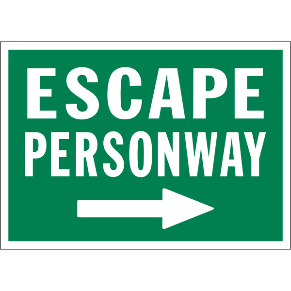 Escape Personway Arrow Right | Western Safety Sign