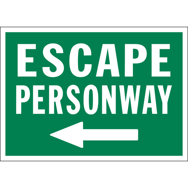 Escape Personway Arrow Left | Western Safety Sign
