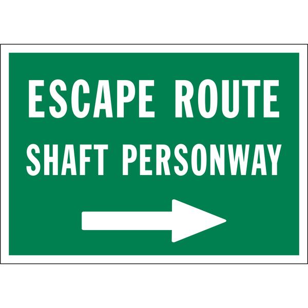Escape Route Shaft Personway Arrow Right | Western Safety Sign