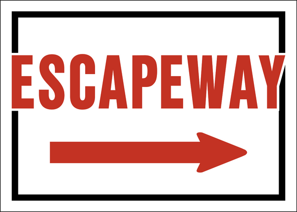 Escape Way arrow right | Western Safety Sign