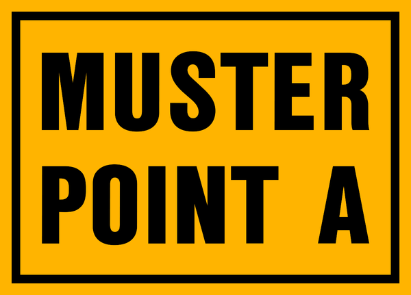 Muster Point Letter or Number Rectangle Sign | Western Safety Sign
