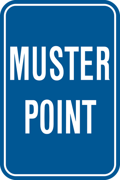 Muster Point Rectangle Tall Sign | Western Safety Sign