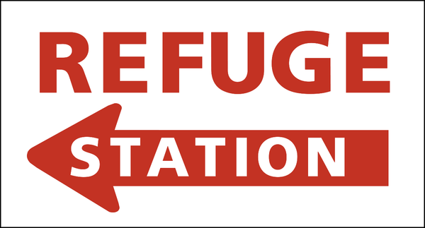 Refuge Station Red Direction Left Sign | Western Safety Sign