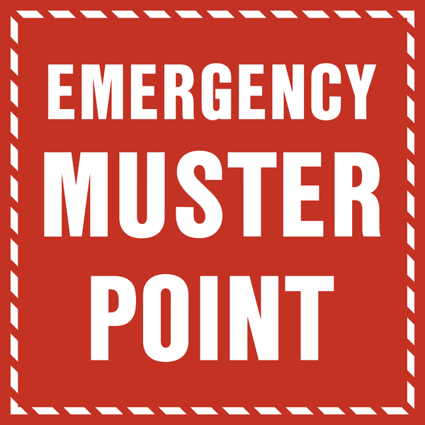 Emergency Muster Point with border Sign | Western Safety Sign