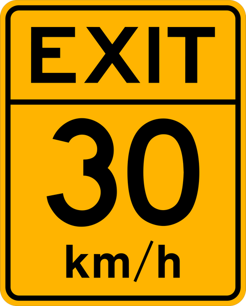 Exit Speed Limit Warning Traffic Sign | Western Safety Sign