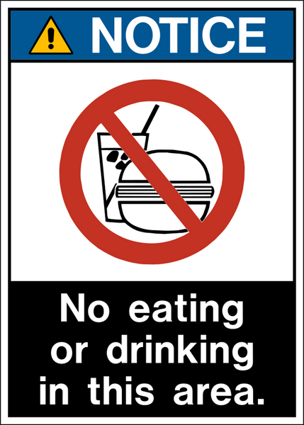Notice - No Eating or Drinking | Western Safety Sign