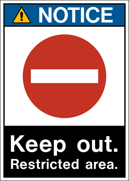 Restricted Area Keep Out ANSI Notice Sign | Western Safety Sign