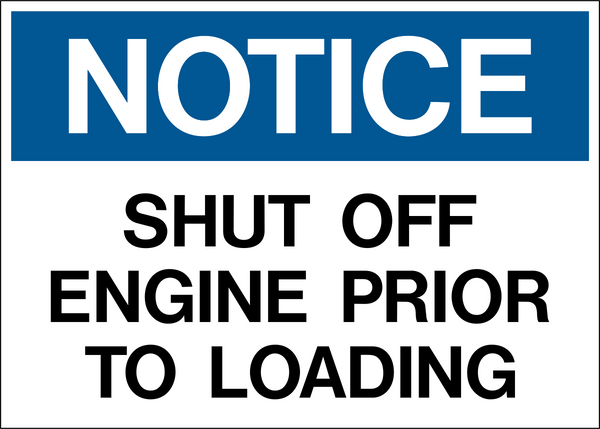 Notice Shut Off Engine Sign | Western Safety Sign
