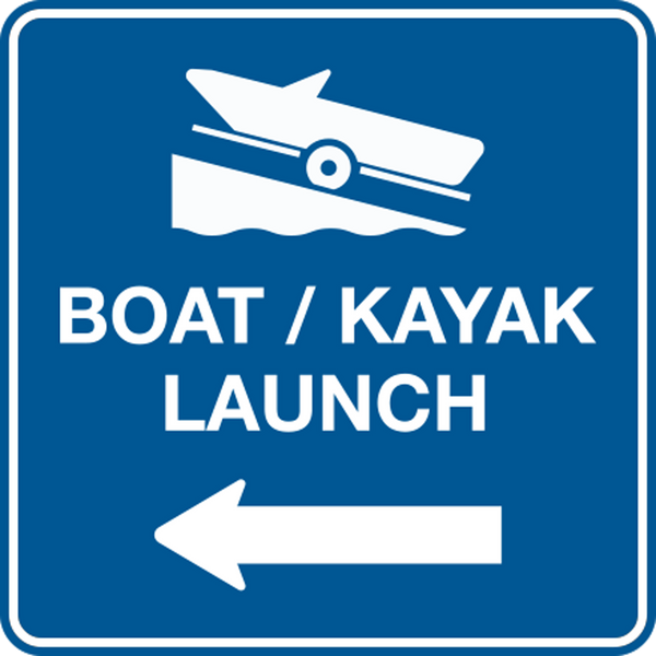 Boat / Kayak Launch Sign with Left Pointing Arrow | Western Safety Sign