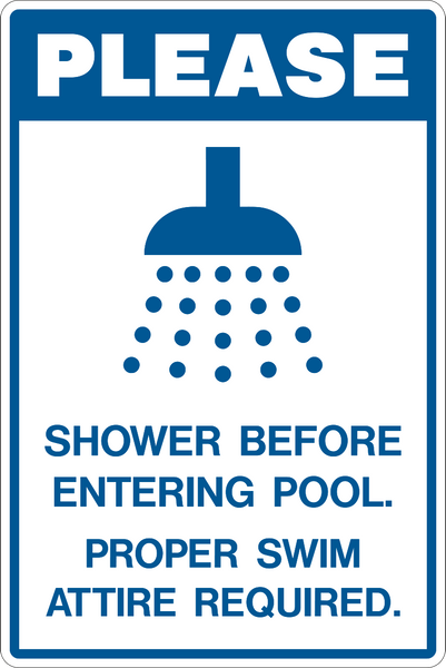 Shower before Pool | Western Safety Sign