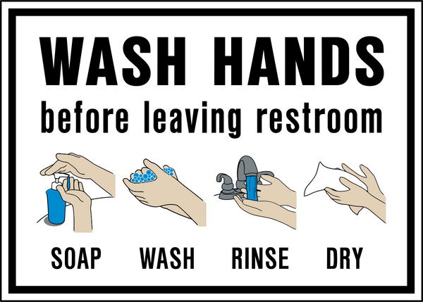 Wash Hands Before Leaving Restroom Sign | Western Safety Sign