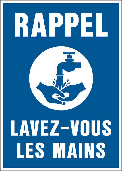 Remember Wash Your Hands French Sign | Western Safety Sign