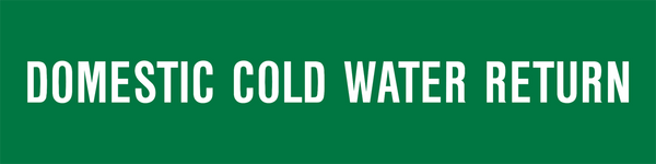 Waters - Domestic Cold Water Return | Western Safety Sign