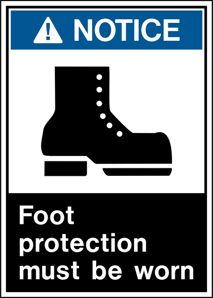 Notice - Foot Protection | Western Safety Sign