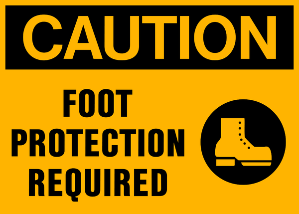 Caution - Foot Protection | Western Safety Sign