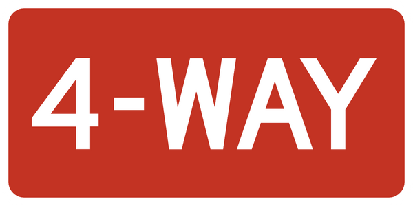 STOP 4-Way Tab Regulatory Traffic Sign | Western Safety Sign