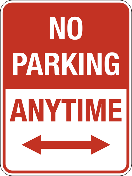 No Parking Anytime Double Arrow Sign | Western Safety Sign