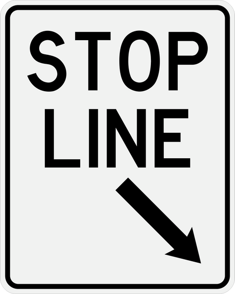 Stop Line Left Lane Regulatory Traffic Sign | Western Safety Sign
