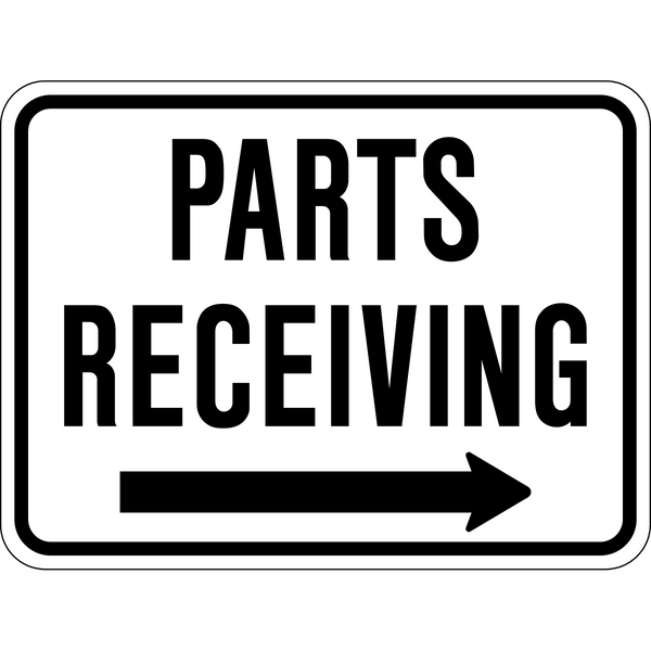 Receiving Parts right arrow Sign | Western Safety Sign