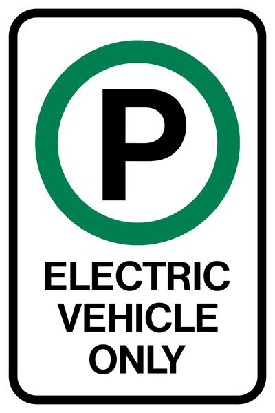 Electric Vehicle Permitted Parking Sign | Western Safety Sign