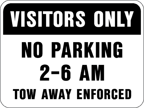 Visitors Only Time Limit Parking Sign | Western Safety Sign