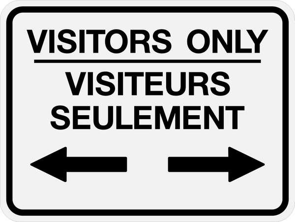 Visitors Only Bilingual Directional Parking Sign | Western Safety Sign