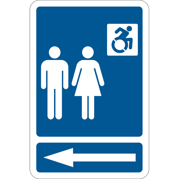 Unisex Accessible with Arrow pointing Left, People & Dynamic Wheelchai ...