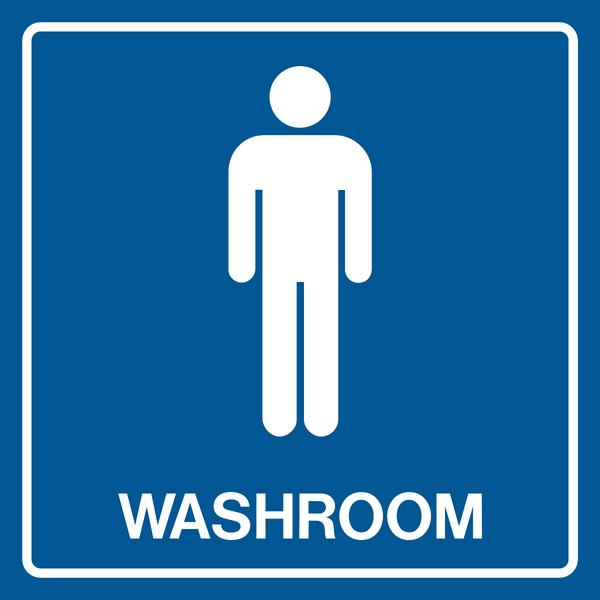 Men with Text & Male Graphic Washroom Sign | Western Safety Sign