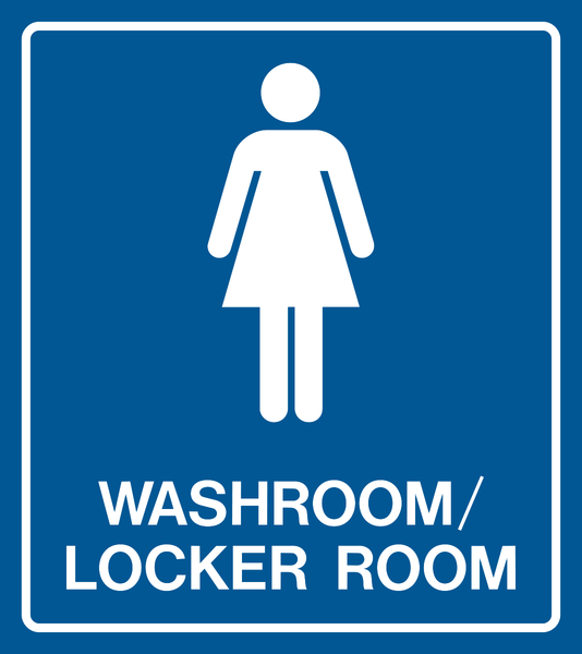 Washroom/Locker Room with Text & Female Graphic Washroom Sign | Western ...