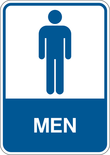 Men with Text & Male Symbol Rectangle Layout Washroom Sign | Western ...
