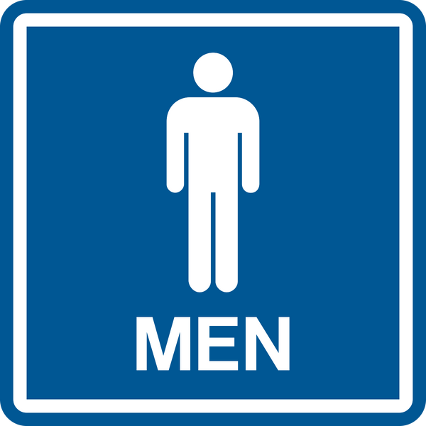Men with Male Symbol & Text Washroom Sign | Western Safety Sign