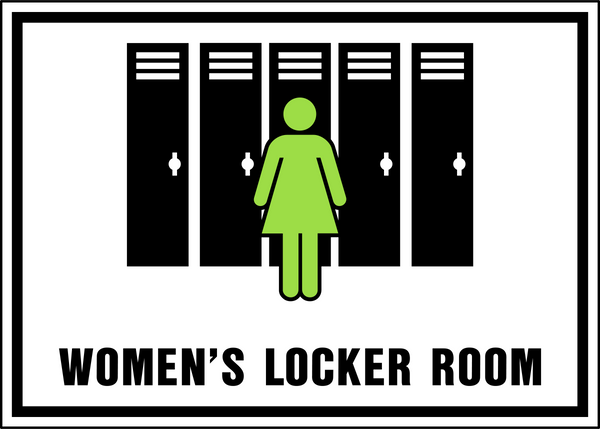 Women's Locker Room with Locker Graphic Washroom Sign | Western Safety Sign