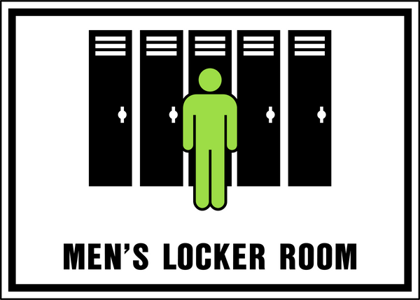 Men's Locker Room with Locker Graphic Washroom Sign | Western Safety Sign