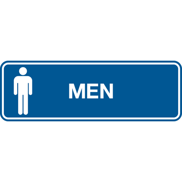 Men with Text and Male Symbol Long Rectangle Layout Washroom Sign ...