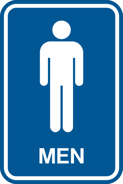 Men with Text & Male Symbol Rectangle Layout Washroom Sign | Western ...
