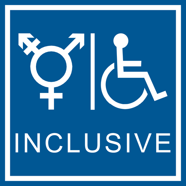 Gender Inclusive Symbol with Wheelchair Graphic Washroom Sign | Western ...