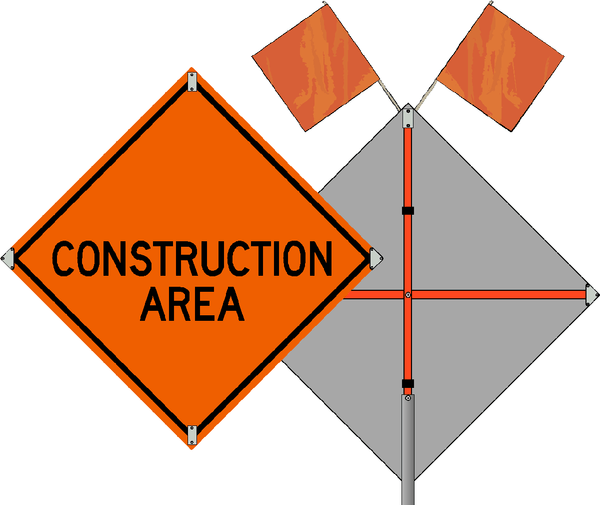Construction Area Roll-Up Sign | Western Safety Sign