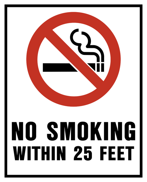 No Smoking within 25 Feet | Western Safety Sign