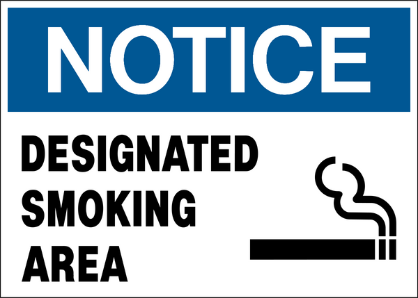 Designated Smoking | Western Safety Sign